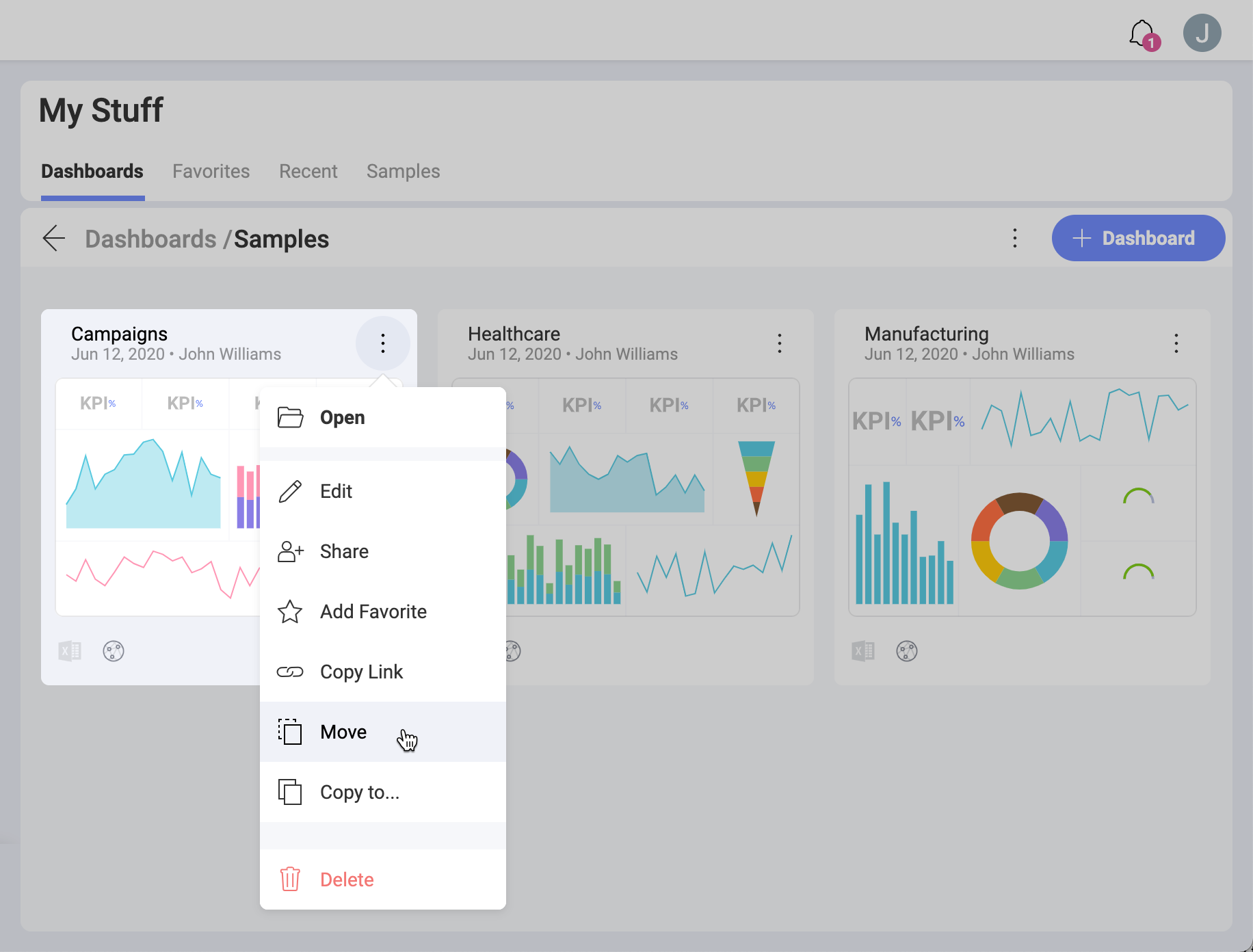 Managing Your Dashboards