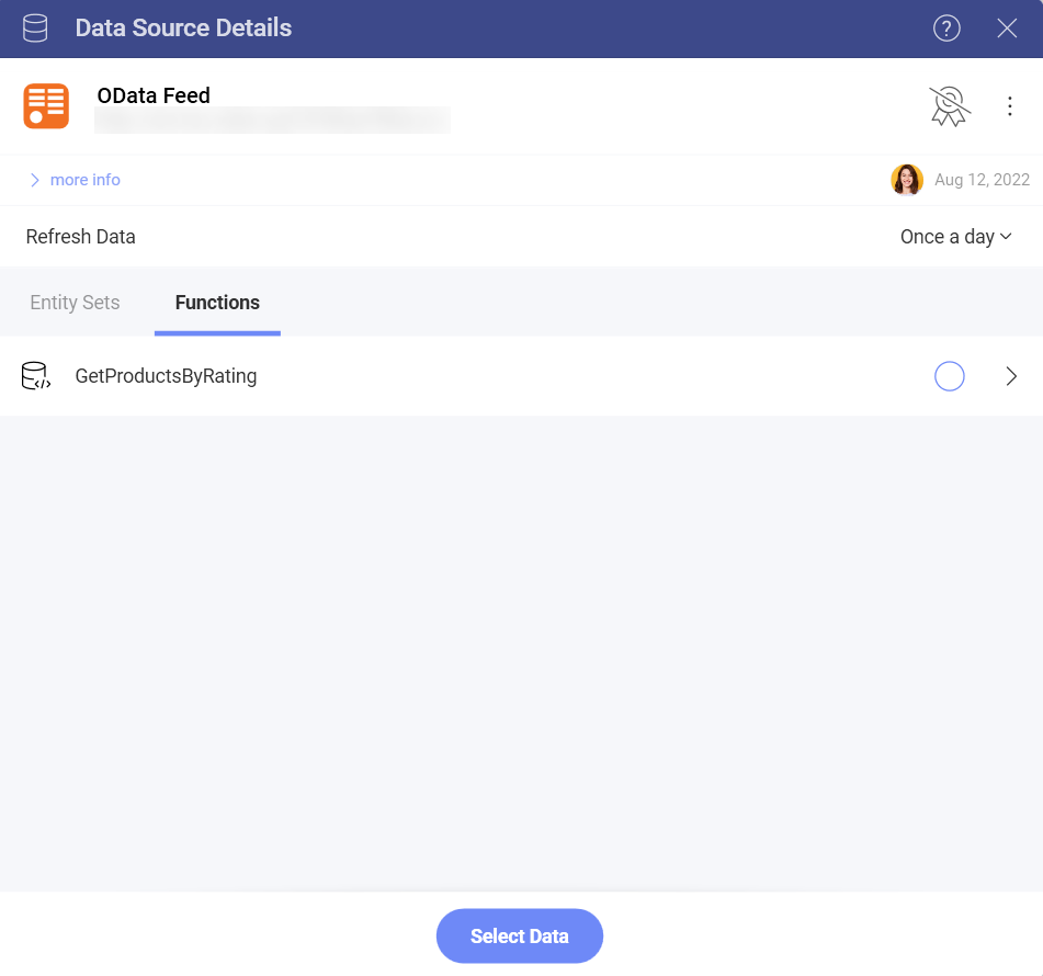 How to configure an OData Service data source