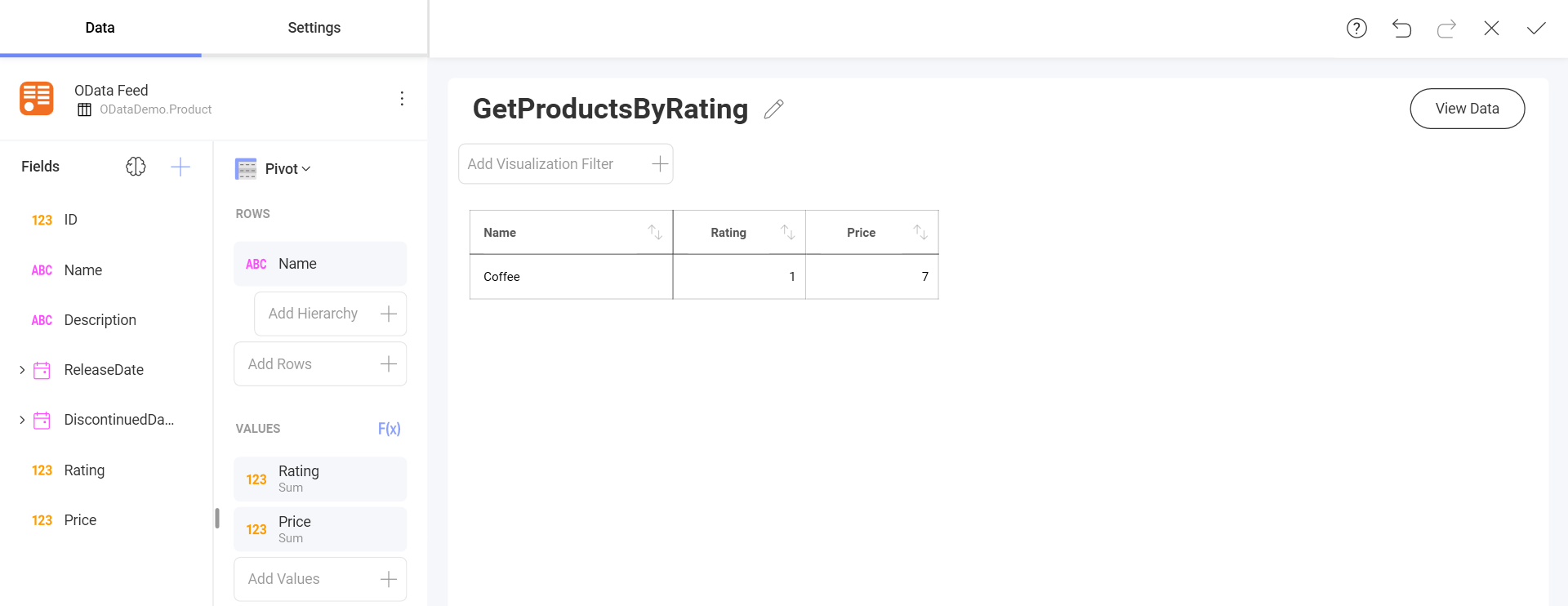 How To Configure An Odata Service Data Source