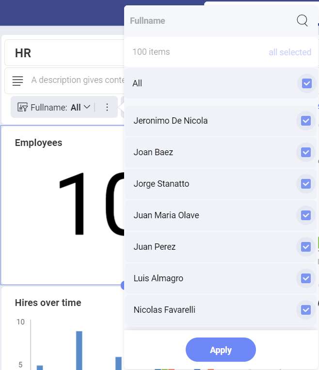 Dashboard Filters and Their Properties