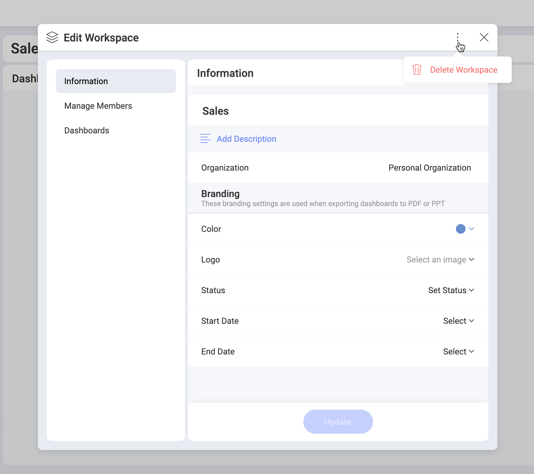 Managing Workspaces